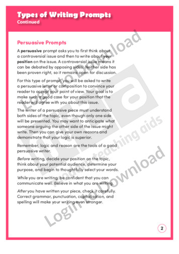 Lesson Zone AU Types Of Writing Prompts Level 7 